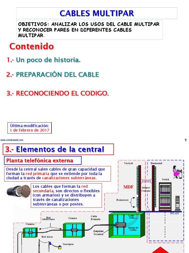 Identificacion Pares en Cable Multipar | PDF | Teléfono | Electrónica