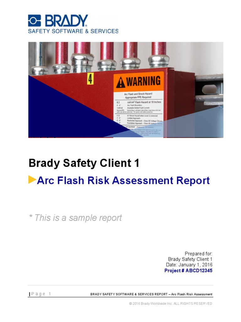 Arc Flash Risk Assessment Sample Report | PDF | Personal Protective ...