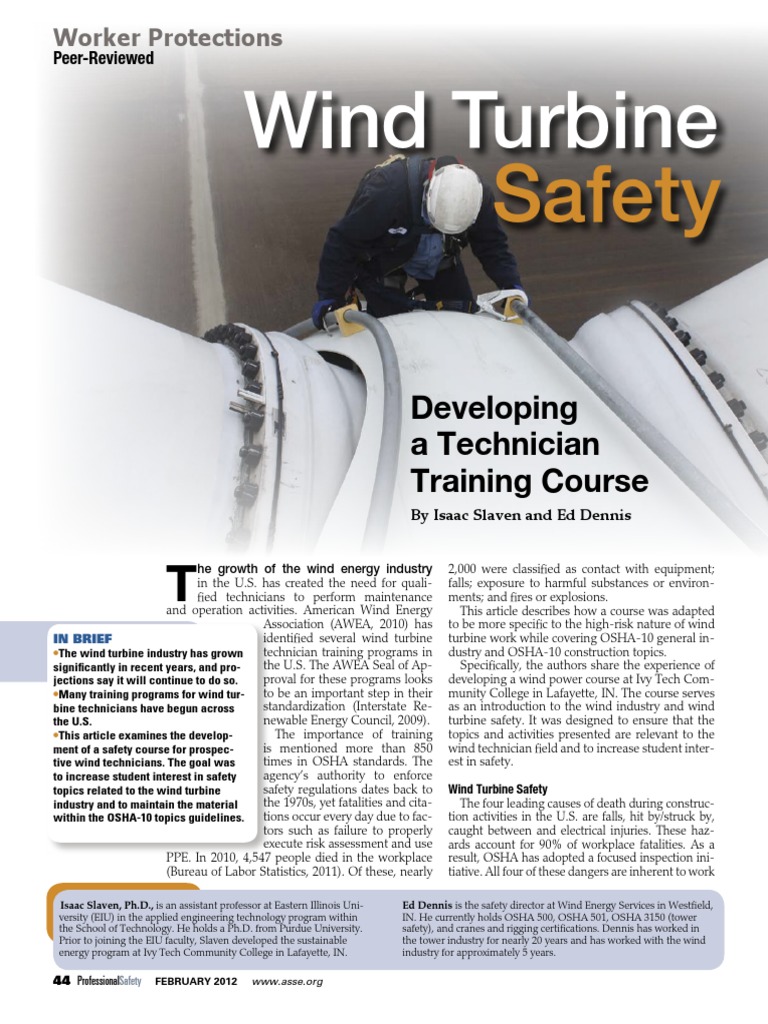 ASSE Wind Turbine Safety 12 | Download Free PDF | Occupational Safety ...