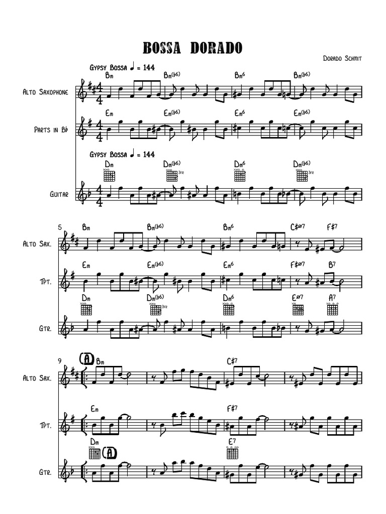Bossa Dorado All Parts - Score and parts.pdf | Échecs