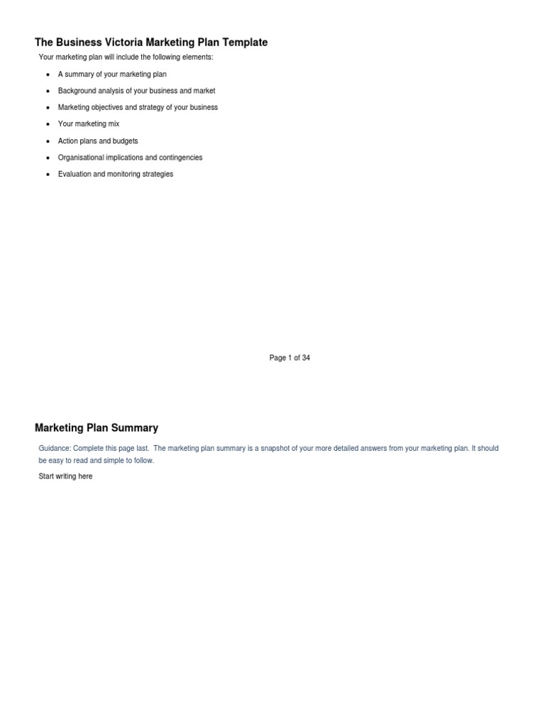 Marketing Plan Template | PDF | Sales | Strategic Management