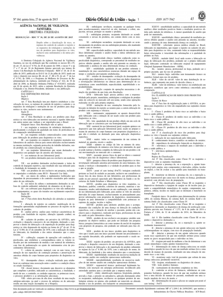 RDC 36 2015 | PDF | Laboratórios | Embalagem e rotulagem