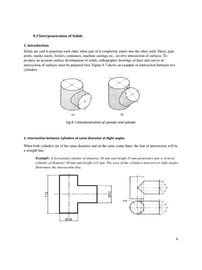 ENGINEERING DRAWING Lecture 10 Interpenetration | PDF | Classical Geometry | Euclidean Geometry