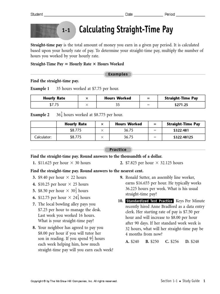 Straight Pay-Time PDF | PDF | Workweek And Weekend | Salary