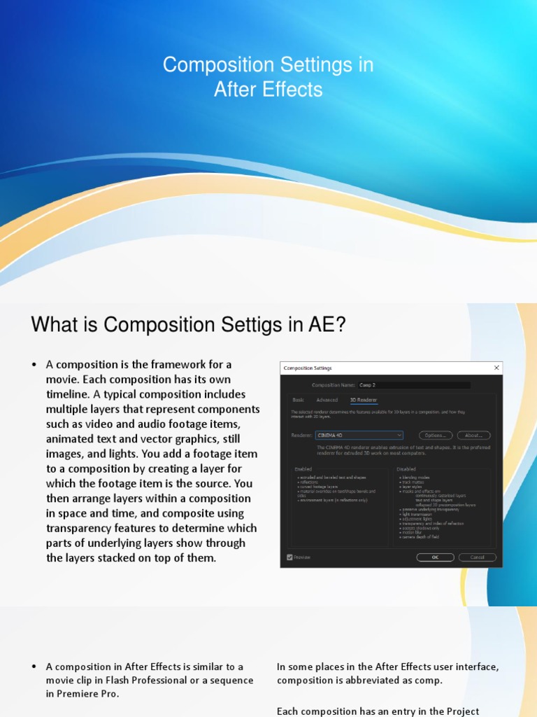 After Effects Composition Settings Guide | PDF | Frame Rate | Exposure ...
