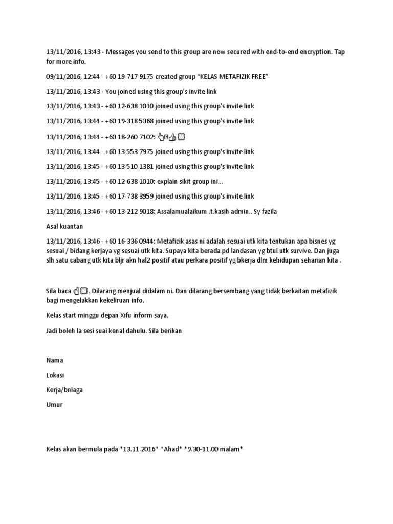 Kelas Metafizik Online: Kenalan & Info | PDF