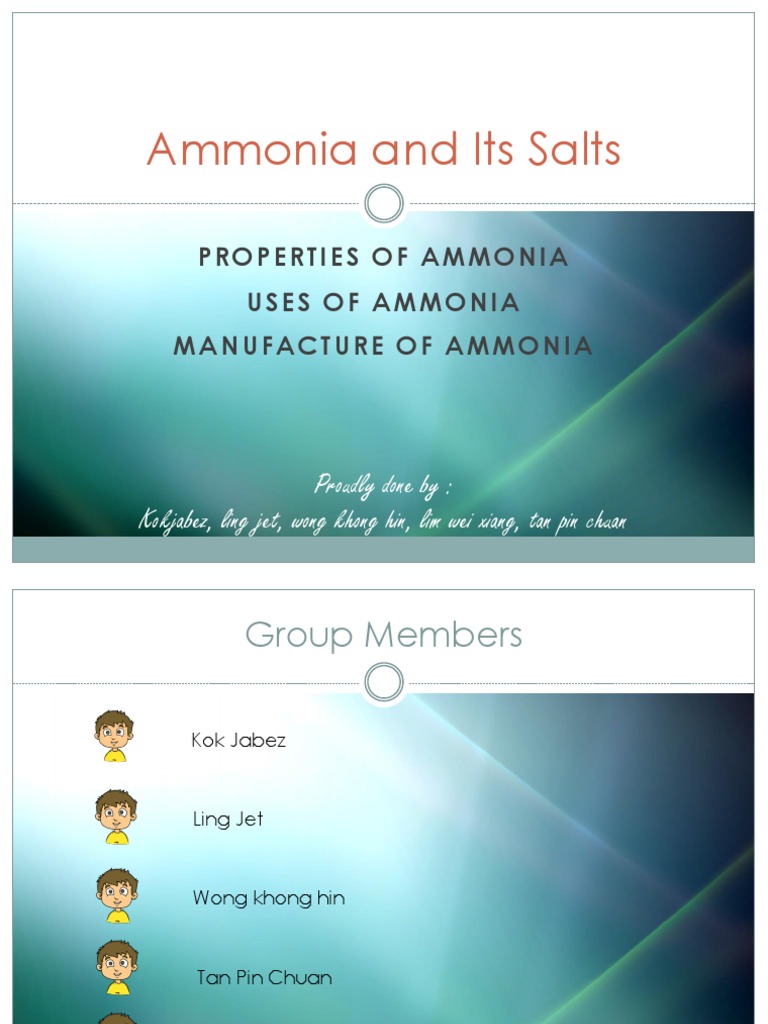 Ammonia and Its Salts | PDF | Ammonia | Fertilizer