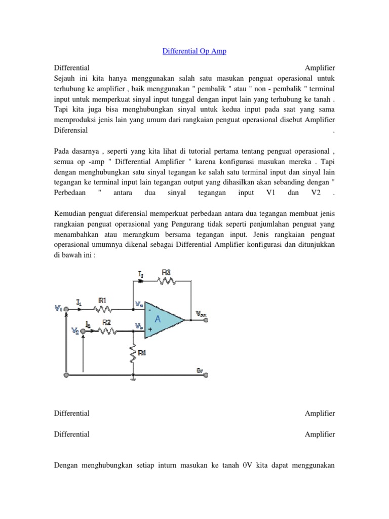 Differential Op Amp | PDF