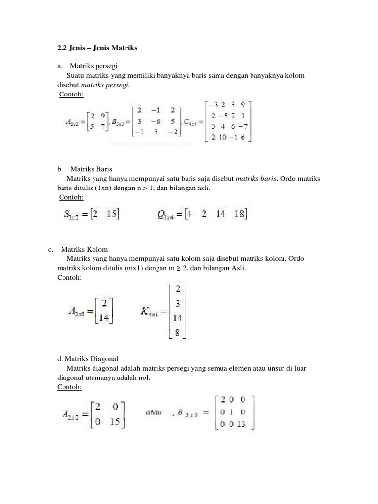 Transpose Dan Jenis Matriks | PDF