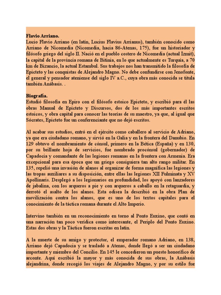 Flavio Arriano: Historiador y Filósofo | PDF | Antiguedad clasica ...