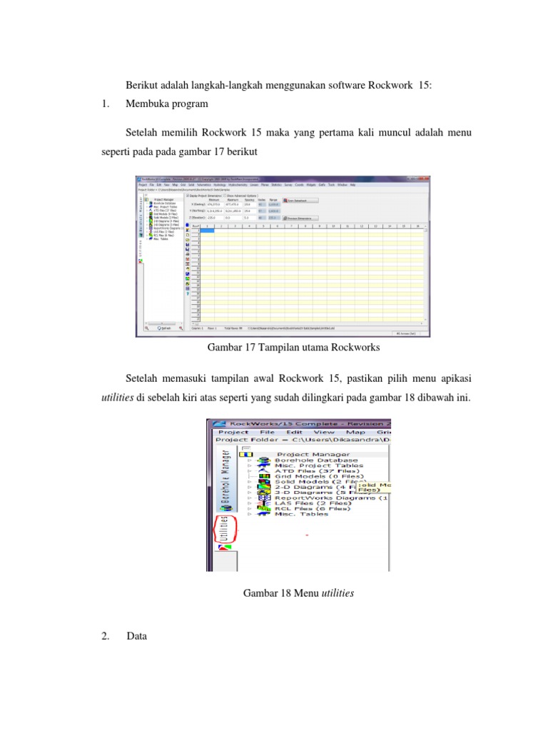 Prosedur Penggunaan Rockworks | PDF