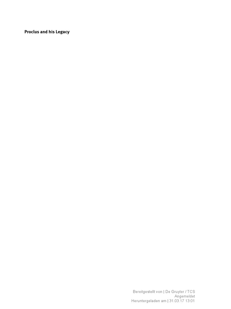 Mainoldi 2017, The Transfiguration of Proclus' Legacy | PDF ...