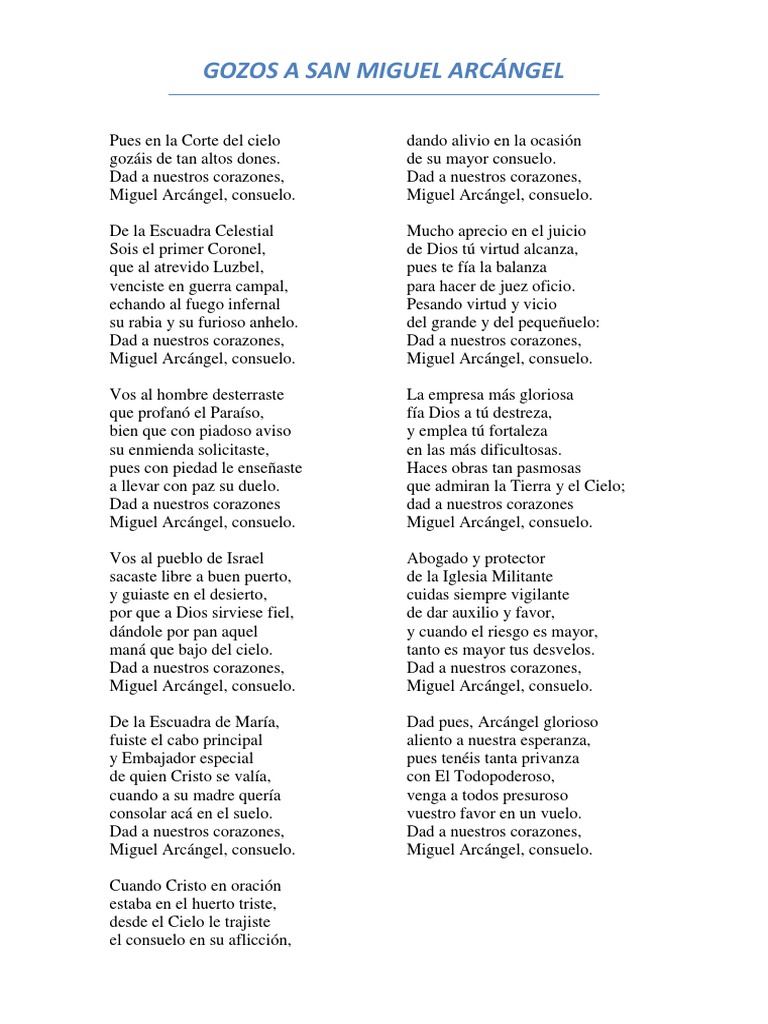 Gozos y Novena a San Miguel Arcángel | Miguel (Arcángel) | Cristo (título)