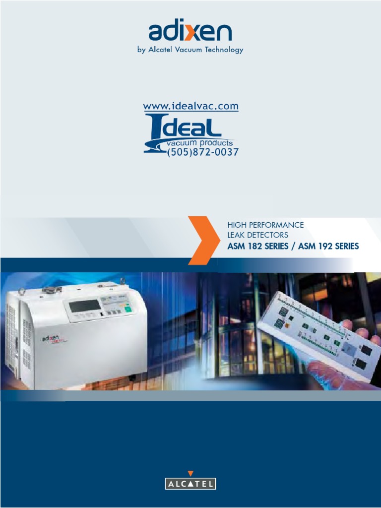 Adixen-Alcatel, ASM192 Helium Leak - Detector PDF | PDF | Vacuum Tube ...