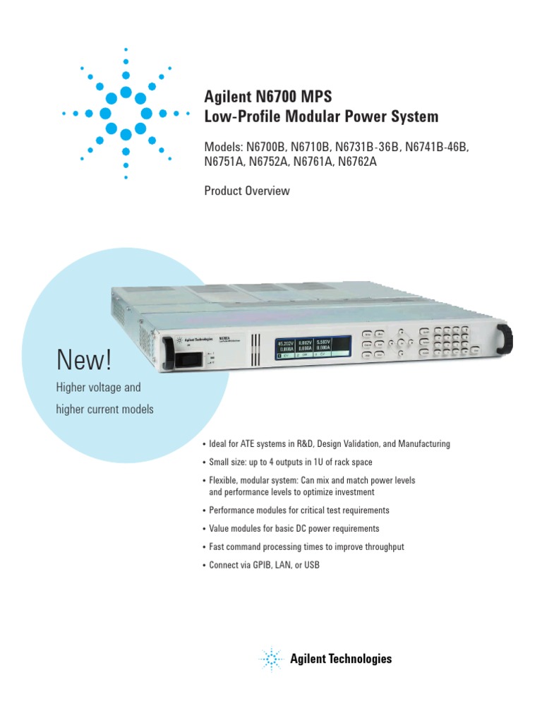 Agilent Tech., N6700B-N6762A PW Supplies | PDF | Power Supply | Direct ...