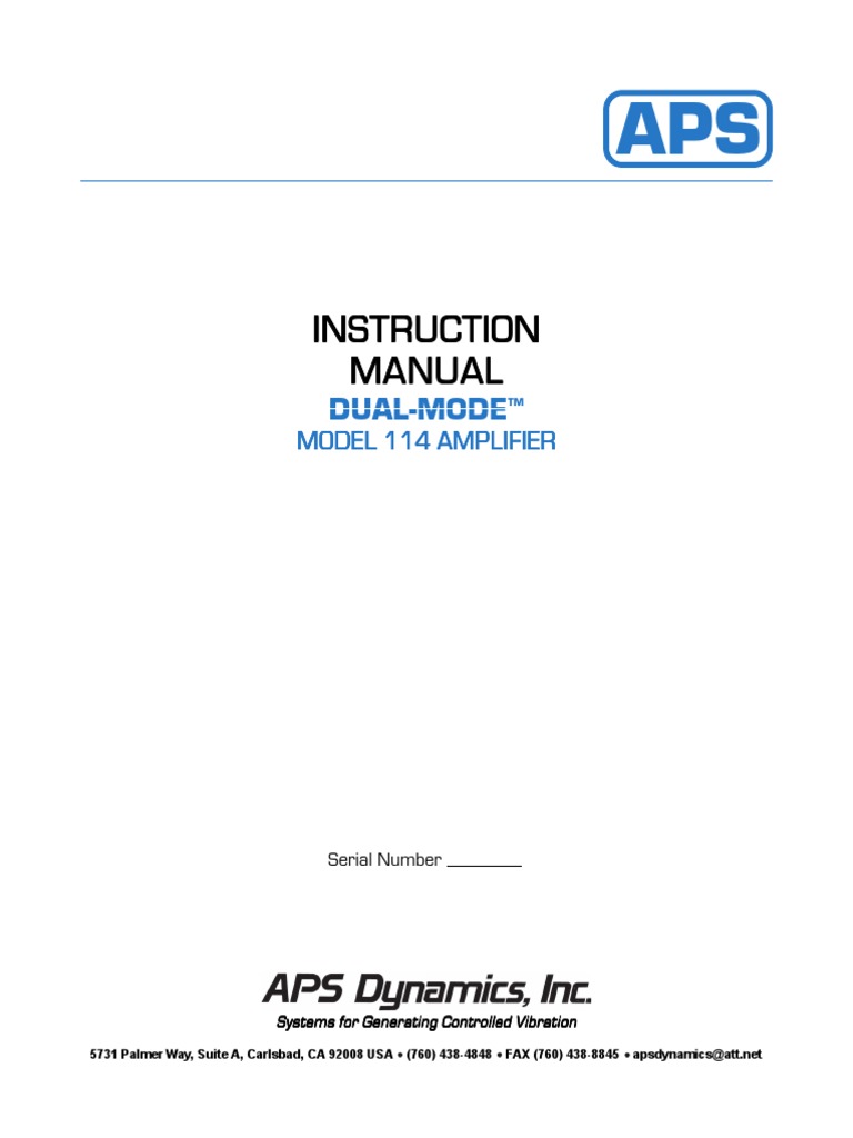 APS Dynamics, 114 Dual Amplifier, 380W 0-2kHz PDF | PDF | Amplifier ...