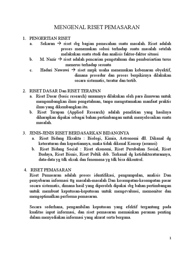 Panduan Lengkap Riset Pemasaran | PDF