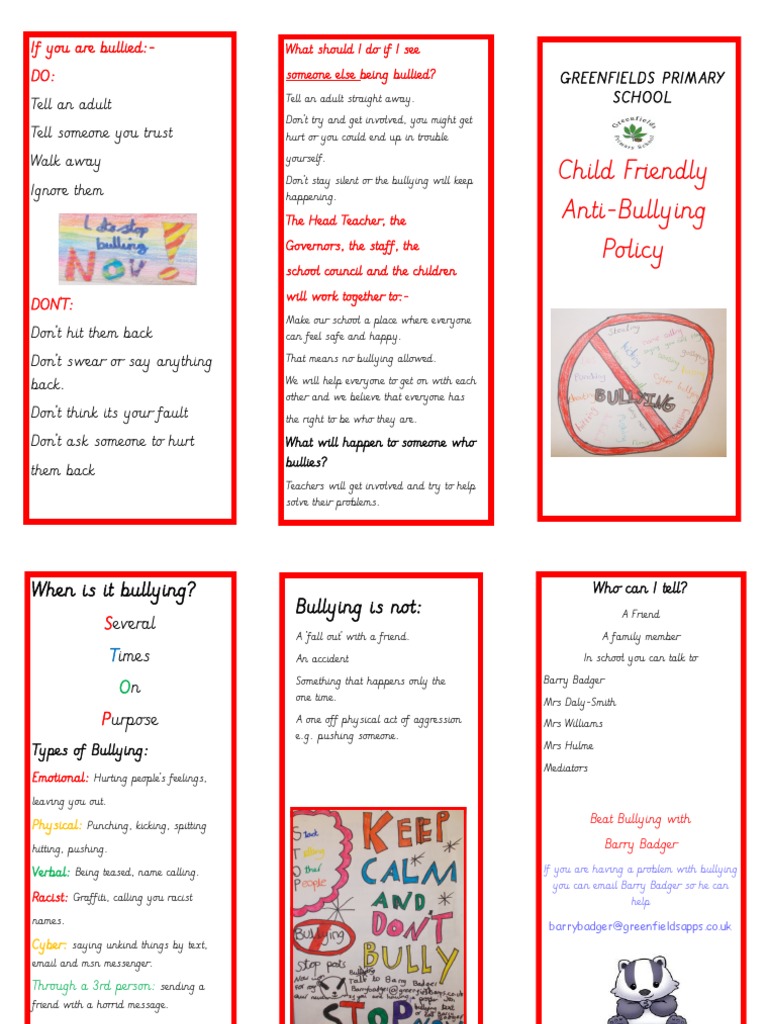 Anti Bullying Leaflet | PDF | Bullying | Violence