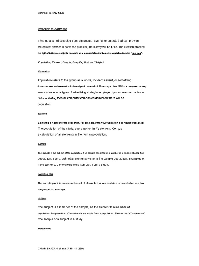 Chapter 13: Sampling | PDF | Sampling (Statistics) | Confidence Interval