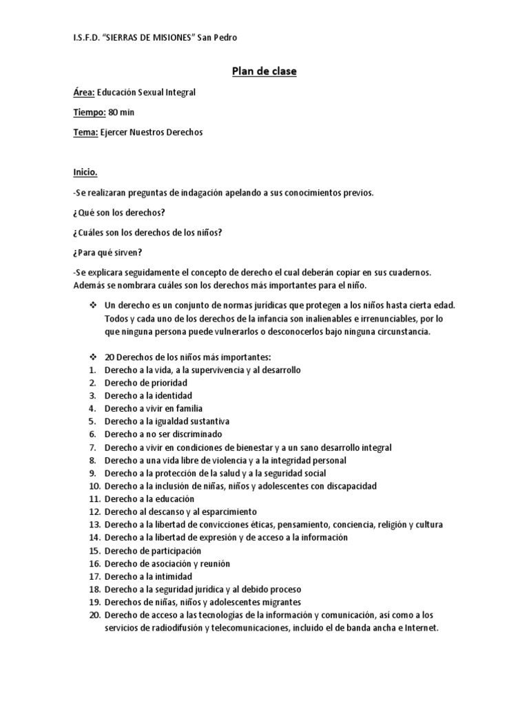 ESI Plan de Clase | PDF | Educación Física | Instituciones sociales