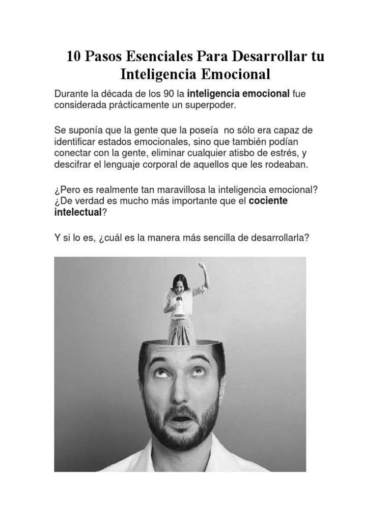 10 Pasos Esenciales para Desarrollar Tu Inteligencia Emocional | PDF | Las emociones ...