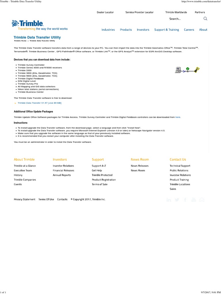 Trimble - Trimble Data Transfer Utility | PDF | Arc Gis | Computing ...
