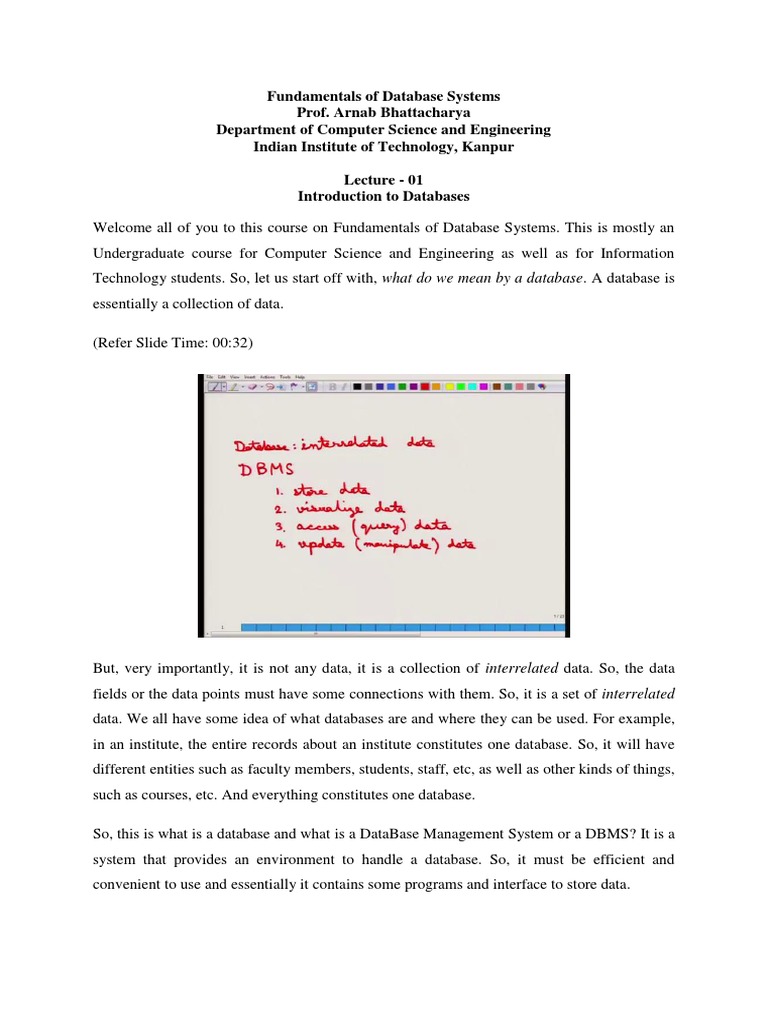 Lec 1 | PDF | Database Transaction | Databases
