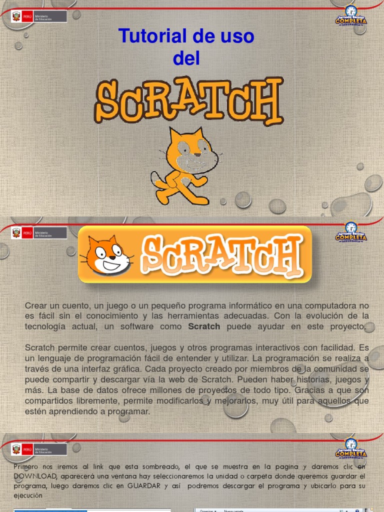 Tutorial Scratch | PDF | Scratch (lenguaje de programación) | Point and ...