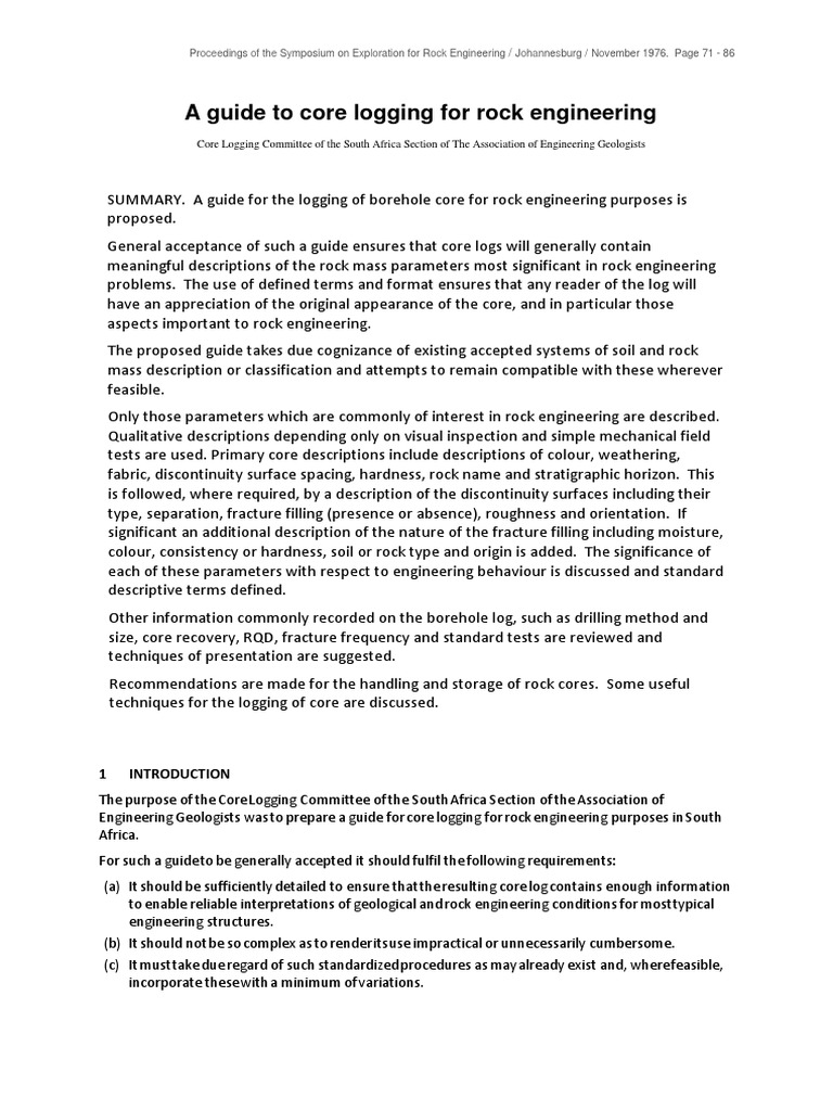 Core Logging Guide | PDF | Rock (Geology) | Crystallite