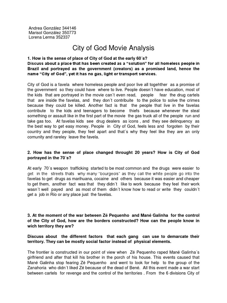 City of God Movie Analysis | PDF | Criminal Justice | Crime & Violence