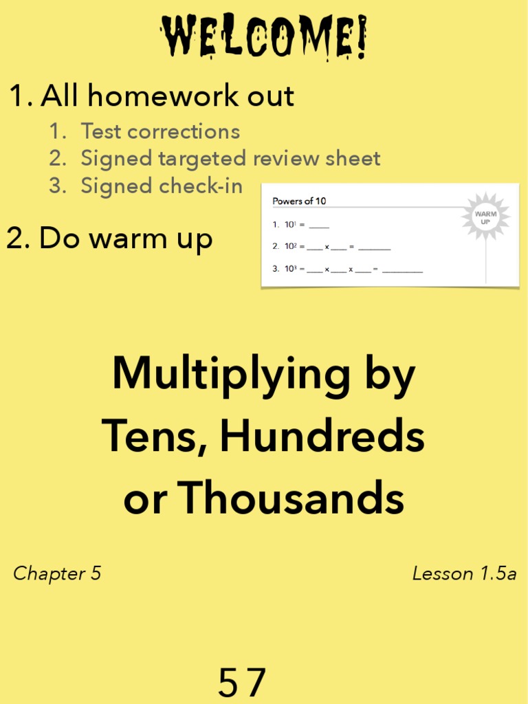 1.5a Multiplying by Tens, Hundreds or Thousands | PDF | Multiplication ...
