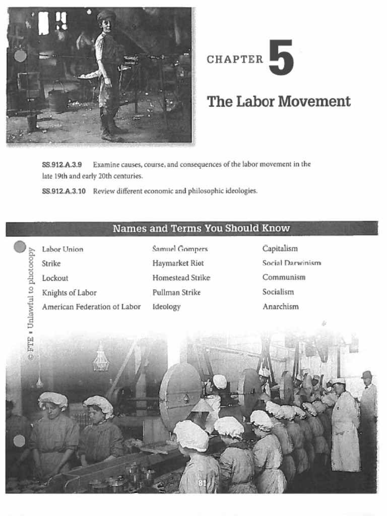 Chapter 5 The Labor Movement | PDF