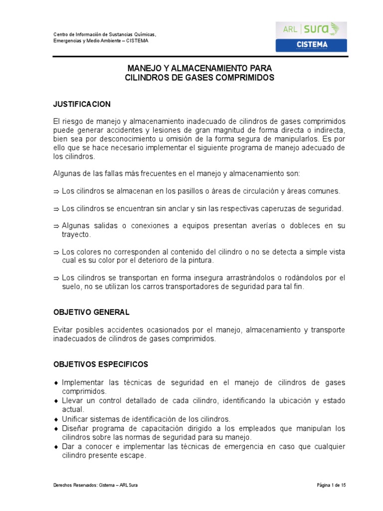 Gases Comprimidos Pdf Oxígeno Gases
