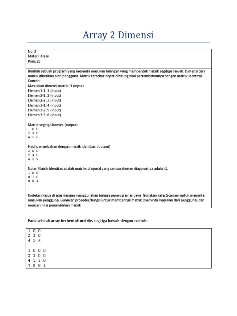 Array 2 Dimensi | PDF