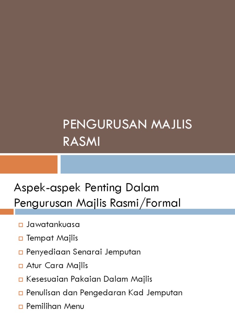 Pengurusan Majlis Rasmi | PDF