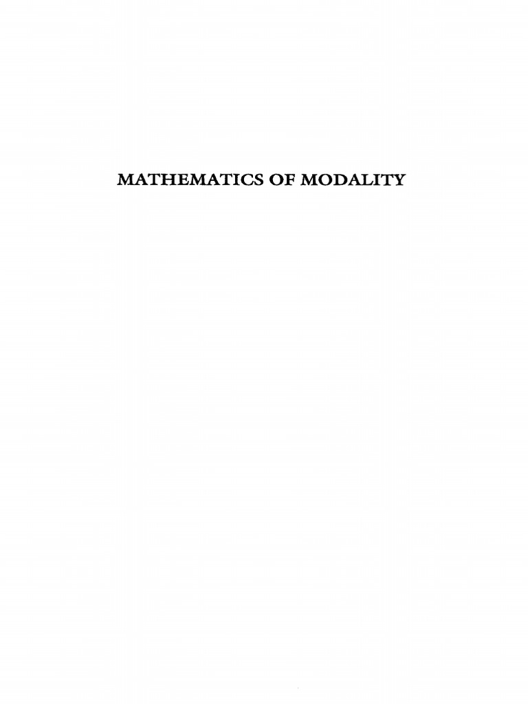 Mathematics of Modality | PDF | Model Theory | Mathematical Logic