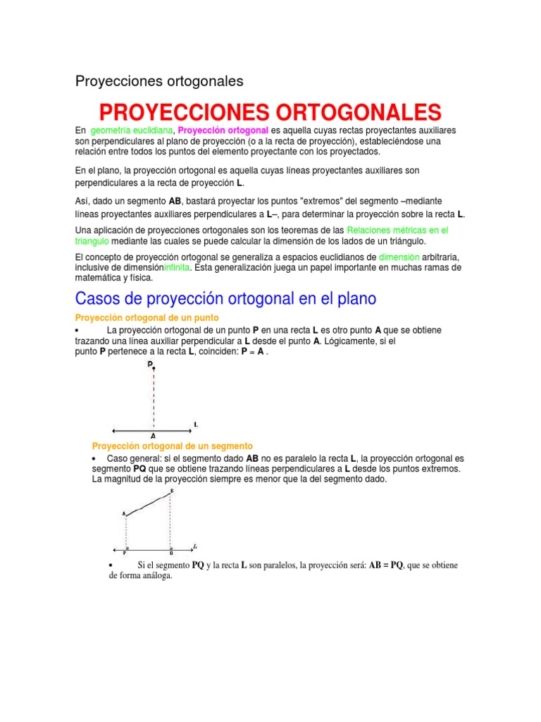 Proyecciones Ortogonales | PDF | Perpendicular | Ortogonalidad