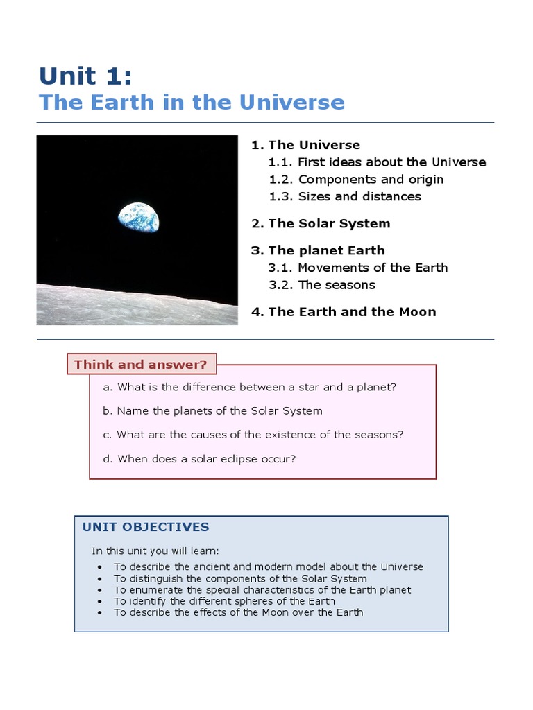 Understanding Earth in the Universe | PDF | Planets | Solar System