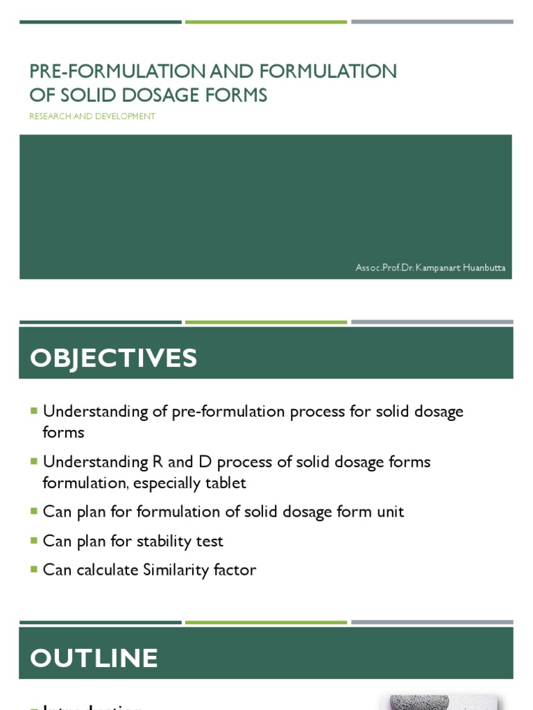 Pre-Formulation in Solid Dosage Forms | PDF | Tablet (Pharmacy ...