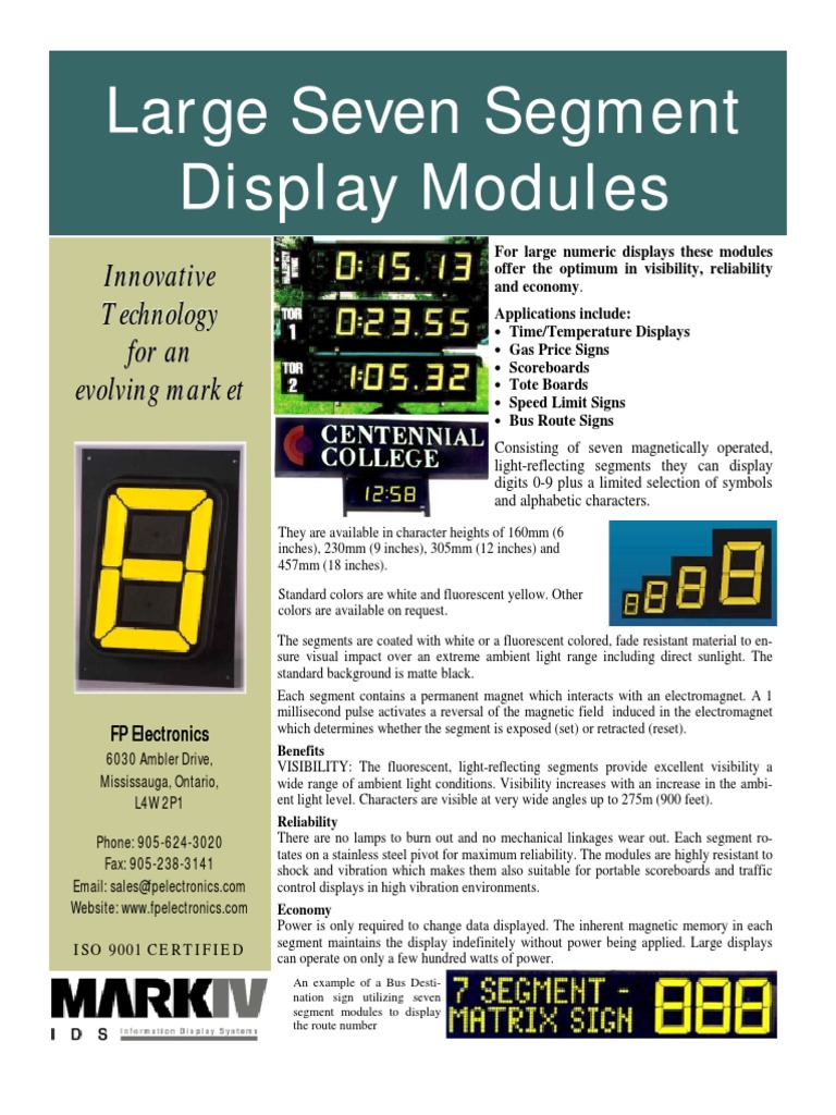 Large Seven Segment Display Modules: Innovative Technology For An ...