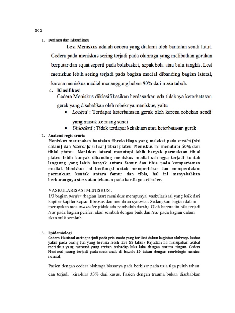 Cedera Meniskus: Definisi dan Diagnosis | PDF | Kesehatan Holistik ...