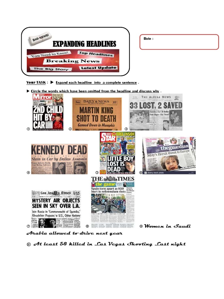 News Headlines | PDF | Violence | Newspaper And Magazine