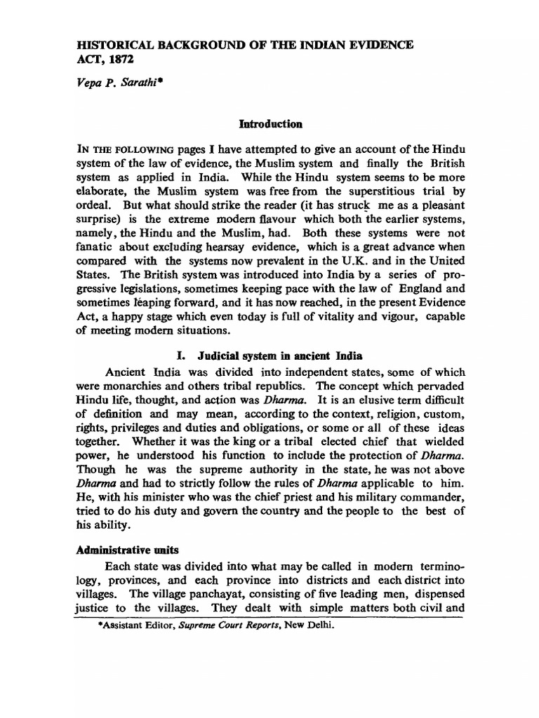 Historical Overview of Indian Evidence Act | PDF | Evidence (Law) | Witness