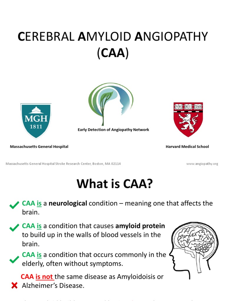 CAA Presentation | PDF | Stroke | Alzheimer's Disease