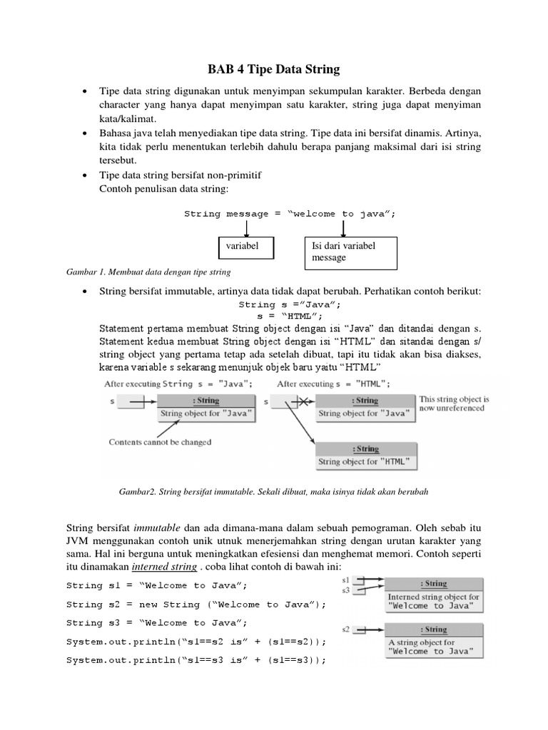 OOP BAB 4 Tipe Data String | PDF | Metode & Bahan Ajar | Komputer