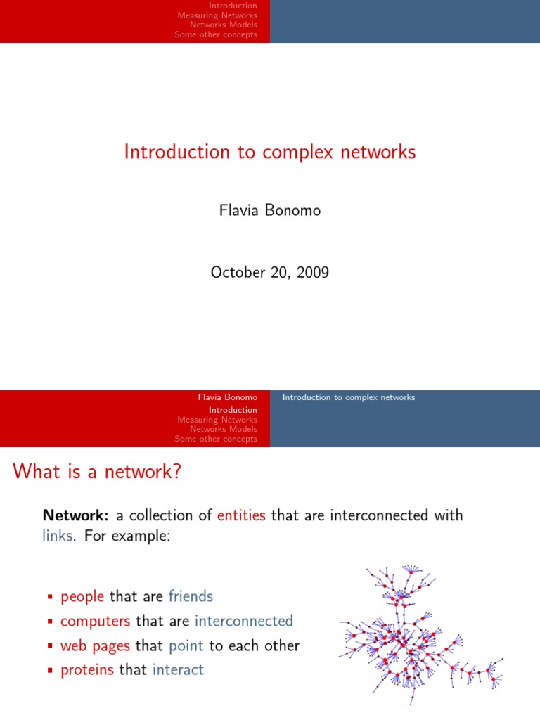 Introduction To Complex Networks: Flavia Bonomo | PDF | Vertex (Graph ...