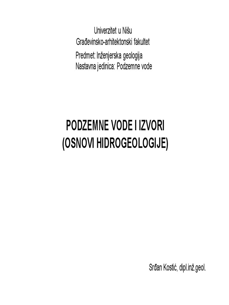 Podzemne Vode | PDF