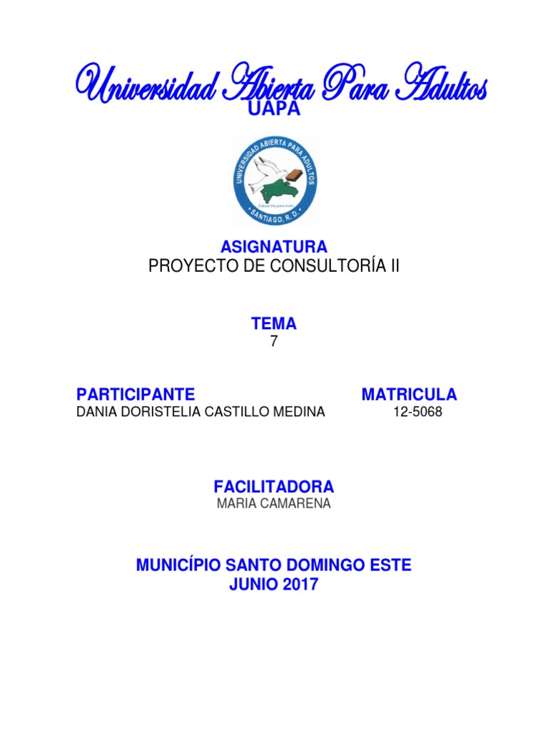 Tarea 7 Consultoria II (Dania Castillo) | PDF | Recursos humanos | Toma ...