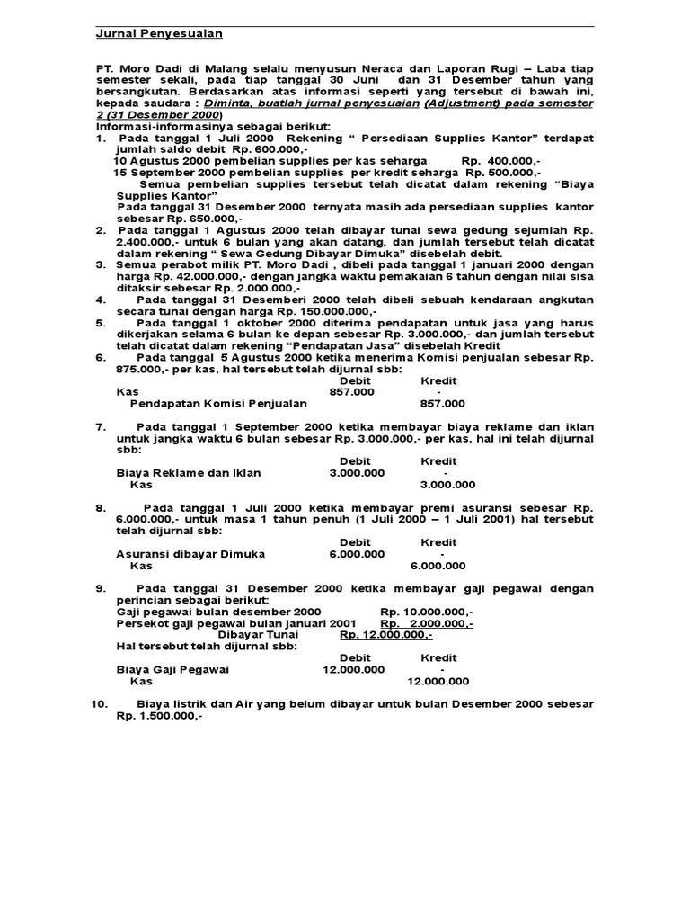 Contoh Soal Adjustment | PDF