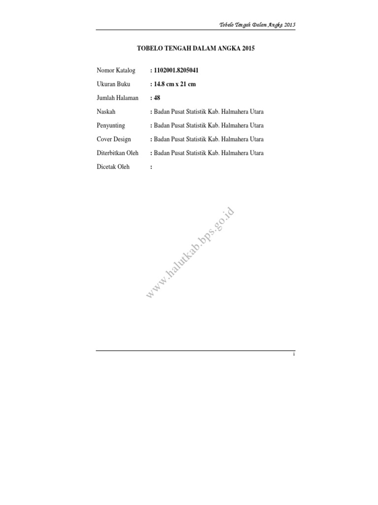 Tobelo Tengah Dalam Angka | PDF